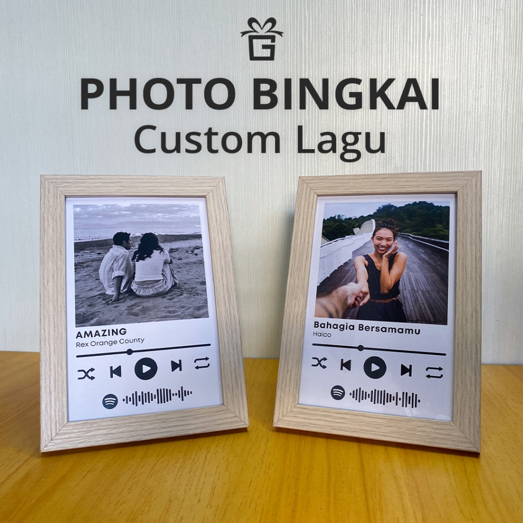 Jual Custom Photo Lagu 4R (15x10cm) I Bingkai Kayu | Kado Ulang Tahun ...