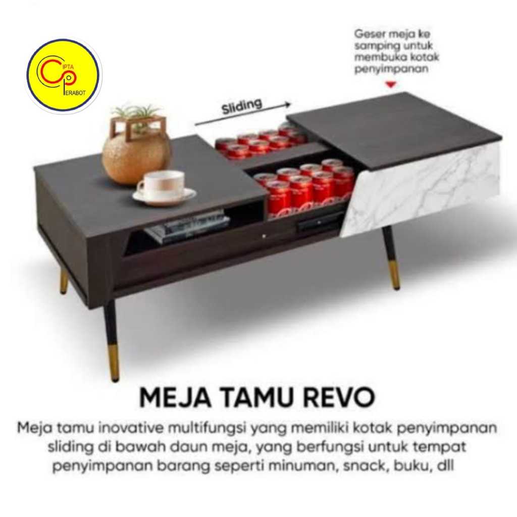 Jual Meja tamu Coffee Table Revo Slide dengan Tempat Penyimpanan ...