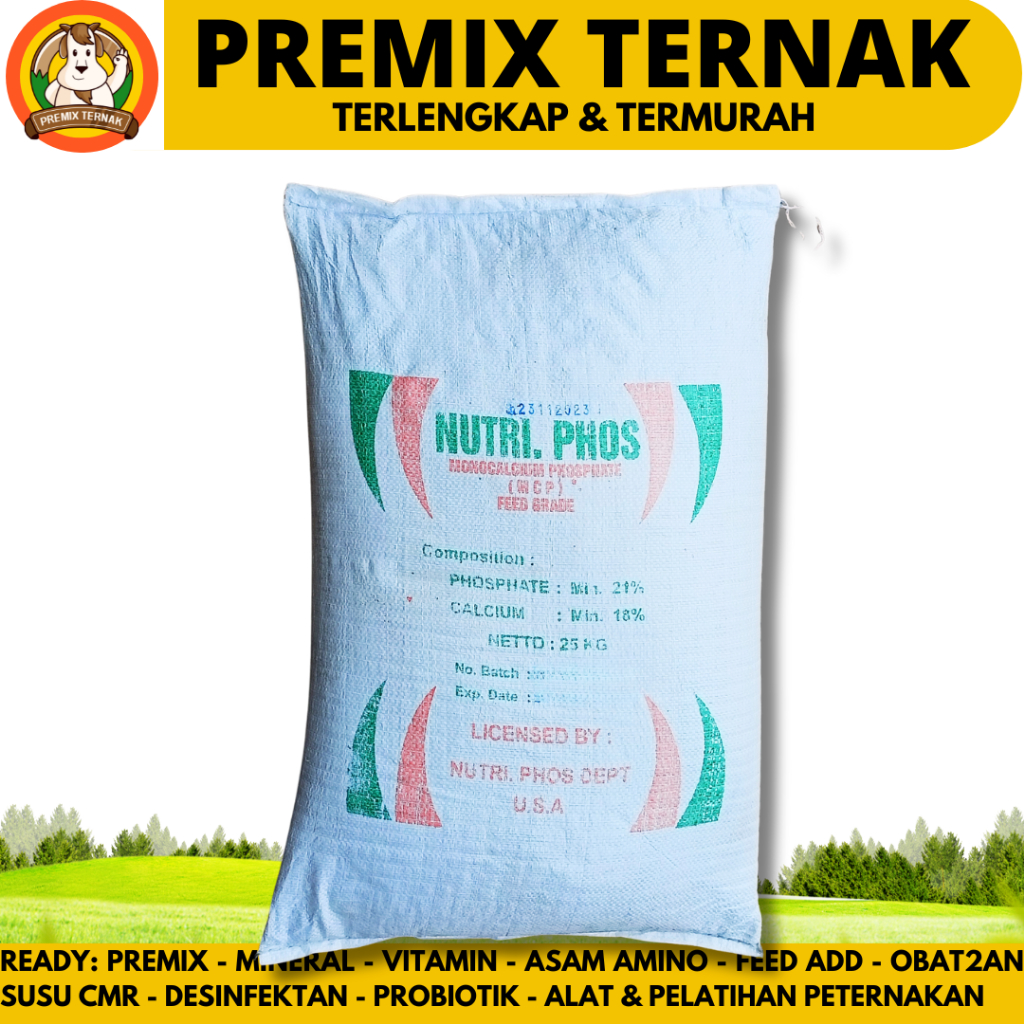 Jual MCP MONOCALCIUM PHOSPHATE 25 KG NUTRI PHOS - Mineral Makro Kalsium Phosphor Unggas Ayam ...