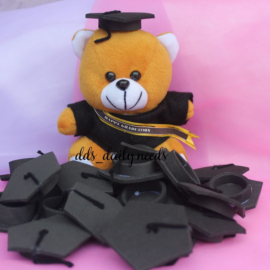 Jual Topi Wisuda Boneka Segi Lima Tali Hitam / Topi Toga Wisuda Boneka ...