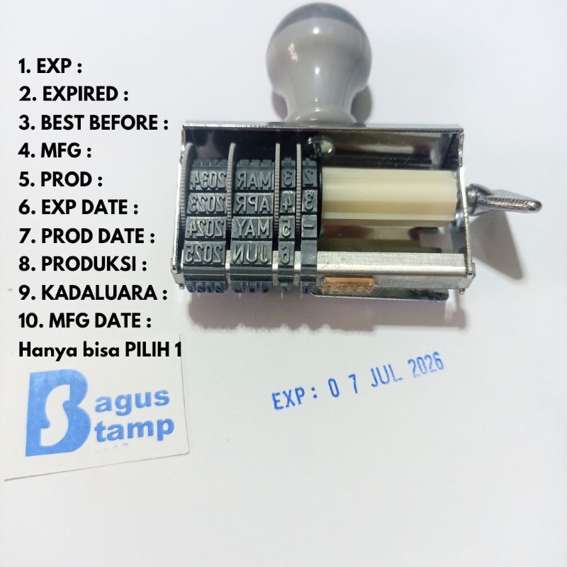 Jual Stempel Tanggal Expired Kadaluarsa Produksi Best Before MFG Self ...
