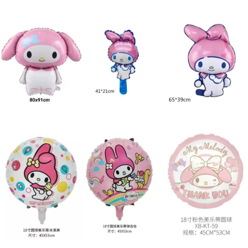 Jual Balon foil Sanrio Melody Kuromi Cinnamoroll Pochaco Pompompurin ...