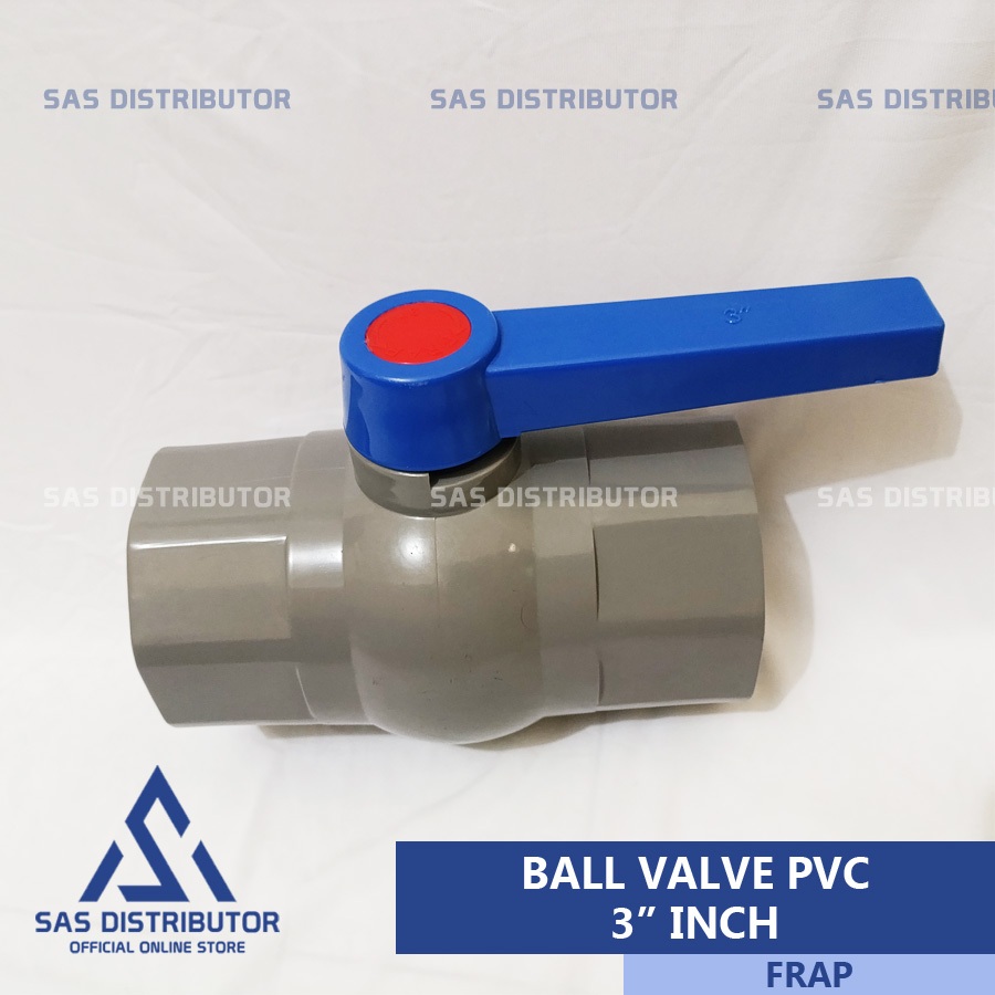 Jual Stop Kran 3" inch PVC Frap / Ball Valve 3" inch PVC Polos Tanpa ...