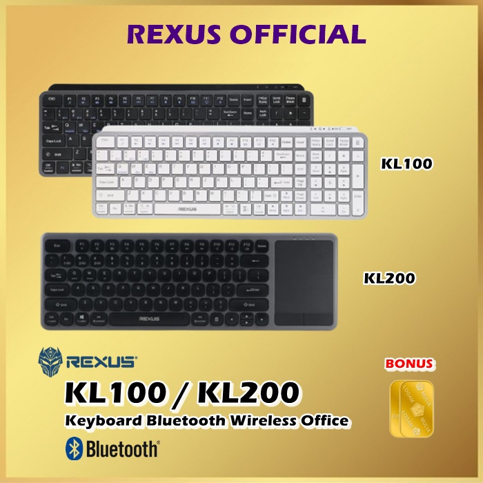 Jual Rexus KL100 KL150 KL200 Keyboard Office Wireless Bluetooth Dual Mode KL100 KL 150 KL 200 ...