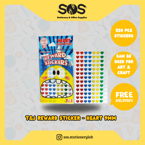 Jual Reward Sticker Label T&J - Heart 9mm | Shopee Indonesia