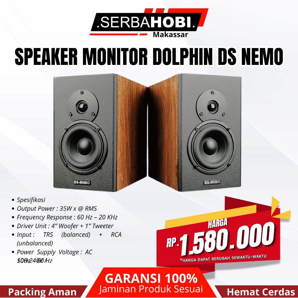 Jual Speaker Monitor Flat Dolphin Sound DS NEMO Studio Monitor | Shopee ...