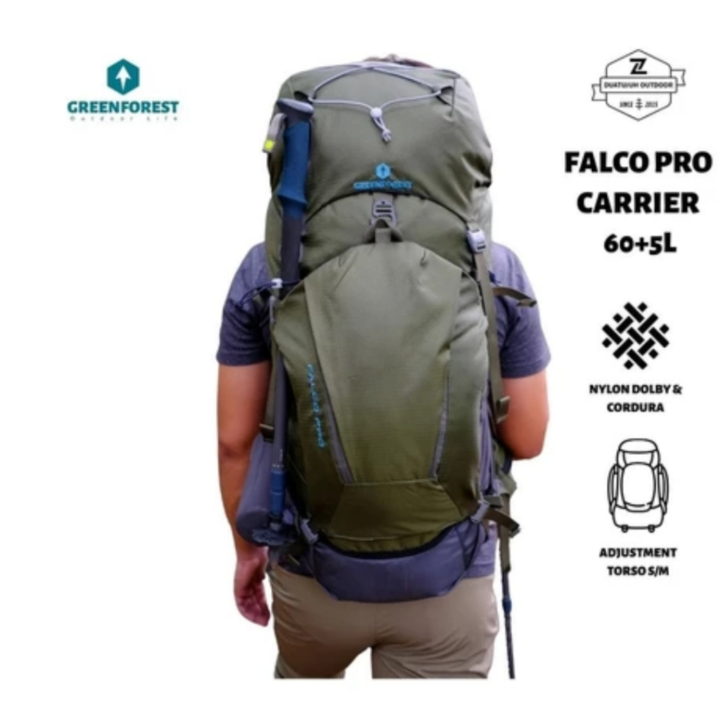 Jual Greenforest Falco Pro Carrier 60+5 Liter Free Raincover - Tas ...