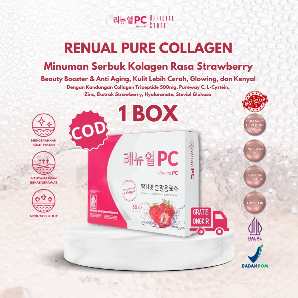 Jual Minuman Kolagen Untuk Flek Hitam - Renual Pure Collagen Sudah BPOM dan Halal Mui | Shopee ...
