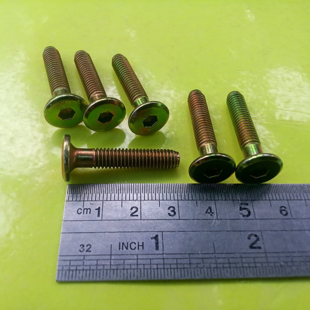 Jual BAUT JCBC M6X30 KUNING KUNCI L4 BAUT JCBC M6 X 30 BAUT JCBC 3CM BAUT FURNITURE BAUT DIPAN ...