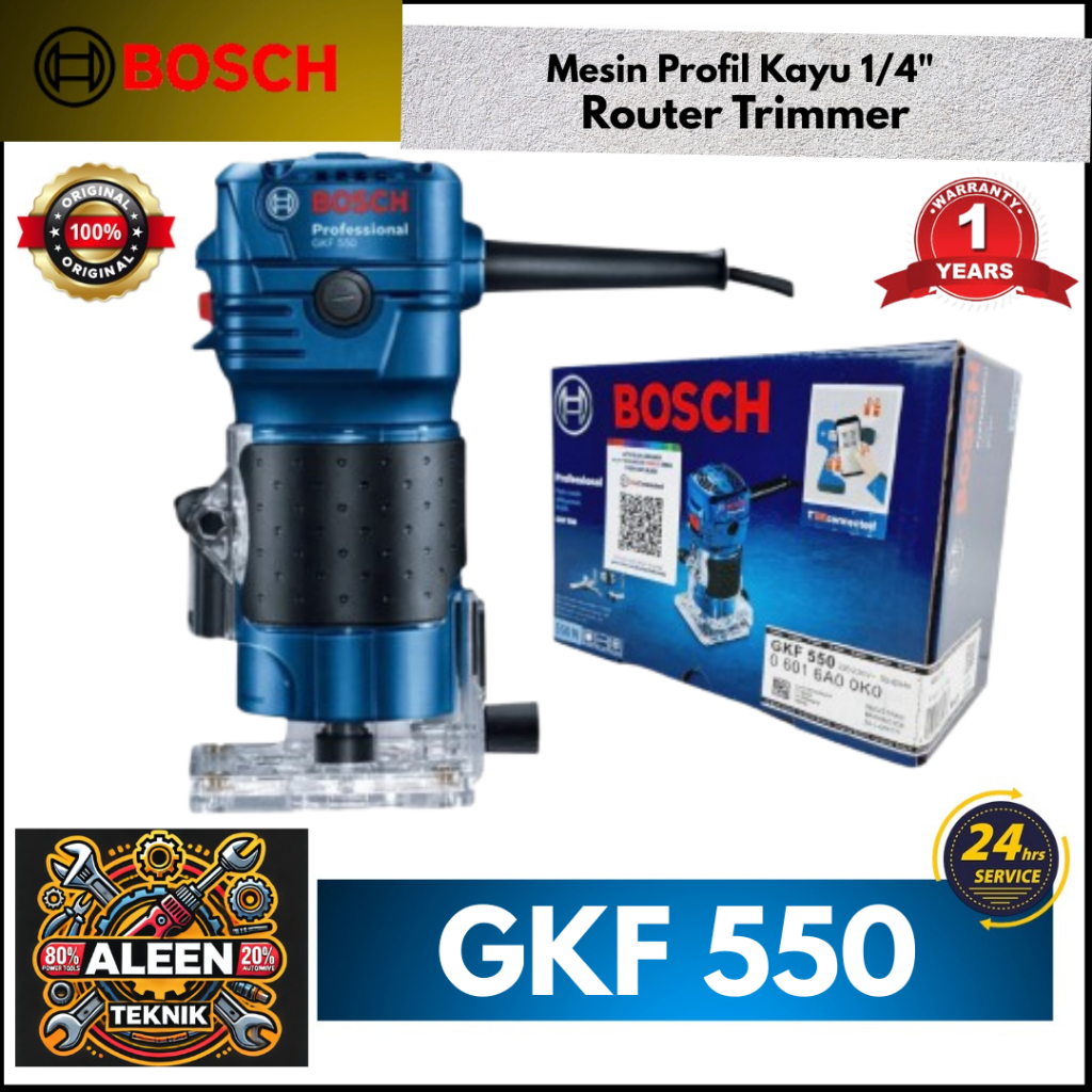 Jual Mesin profil kayu GKF550 Bosch GKF 550 1/4" Router Trimmer GKF 550 ...