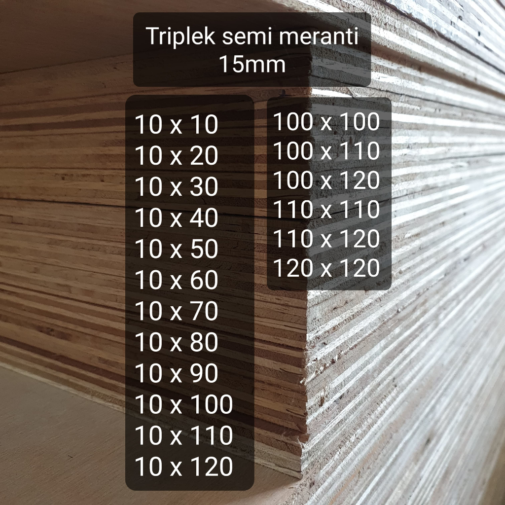 Jual Triplek custom semi meranti 15mm plywood multiplek halus 2 sisi ...