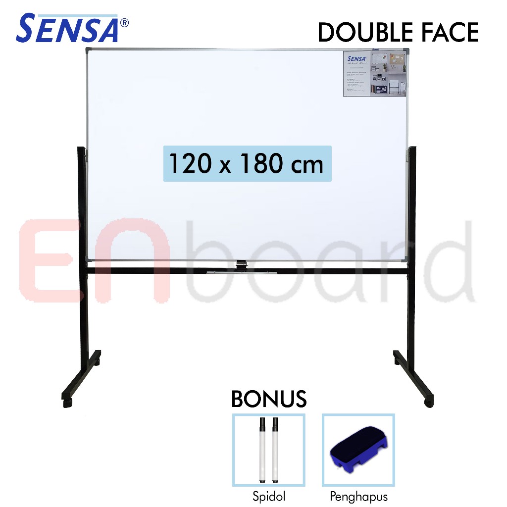 Jual Papan Tulis Whiteboard / White Board Standing Double Face Sensa ...