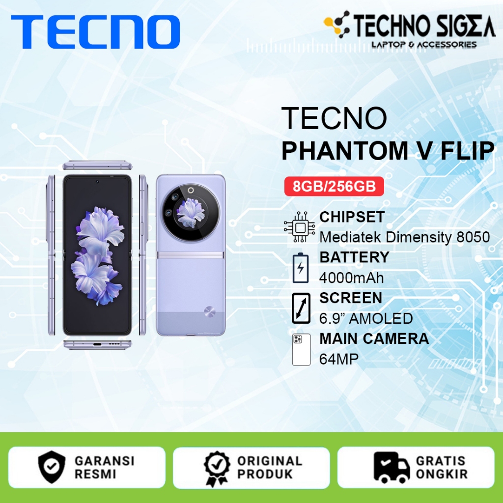 Jual TECNO PHANTOM V FLIP 5G 8GB 256GB MYSTIC DAWN | Shopee Indonesia