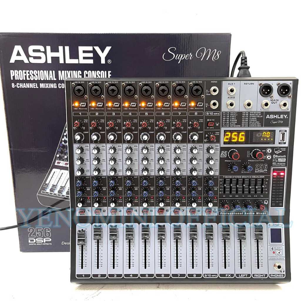Jual Mixer Ashley Super M8 8channel Compressor Original Mixer Ashley ...