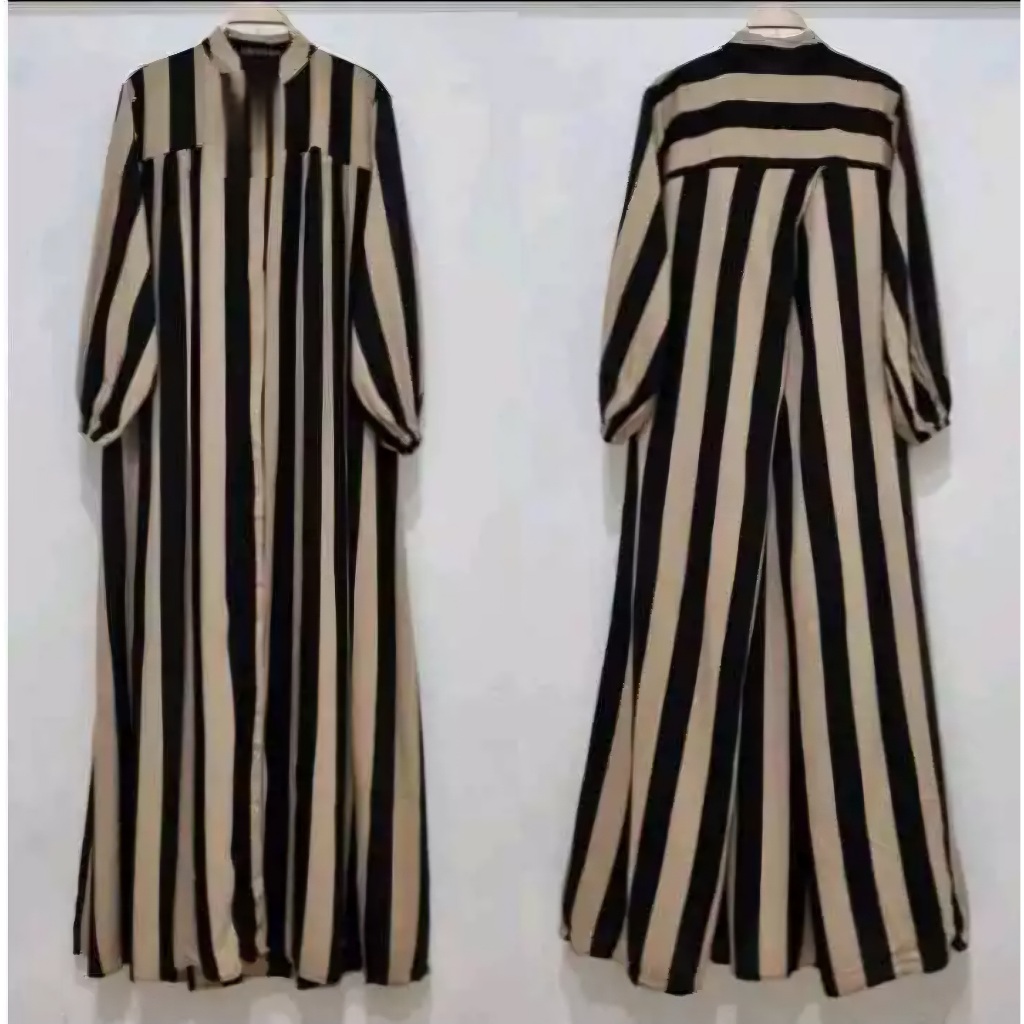 Jual Gamis Salur Dewasa Viral Kekinian Premium Terbaru Midi Dress Wanita Kekinian Dress Garis ...