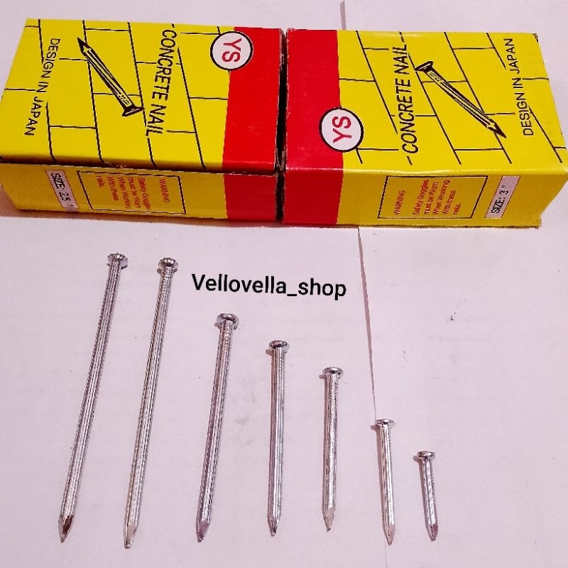 Jual Paku beton putih YS Fave / Paku tembok putih 1" / 1.5" / 2" / 2.5" / 3" / 4" | Shopee Indonesia