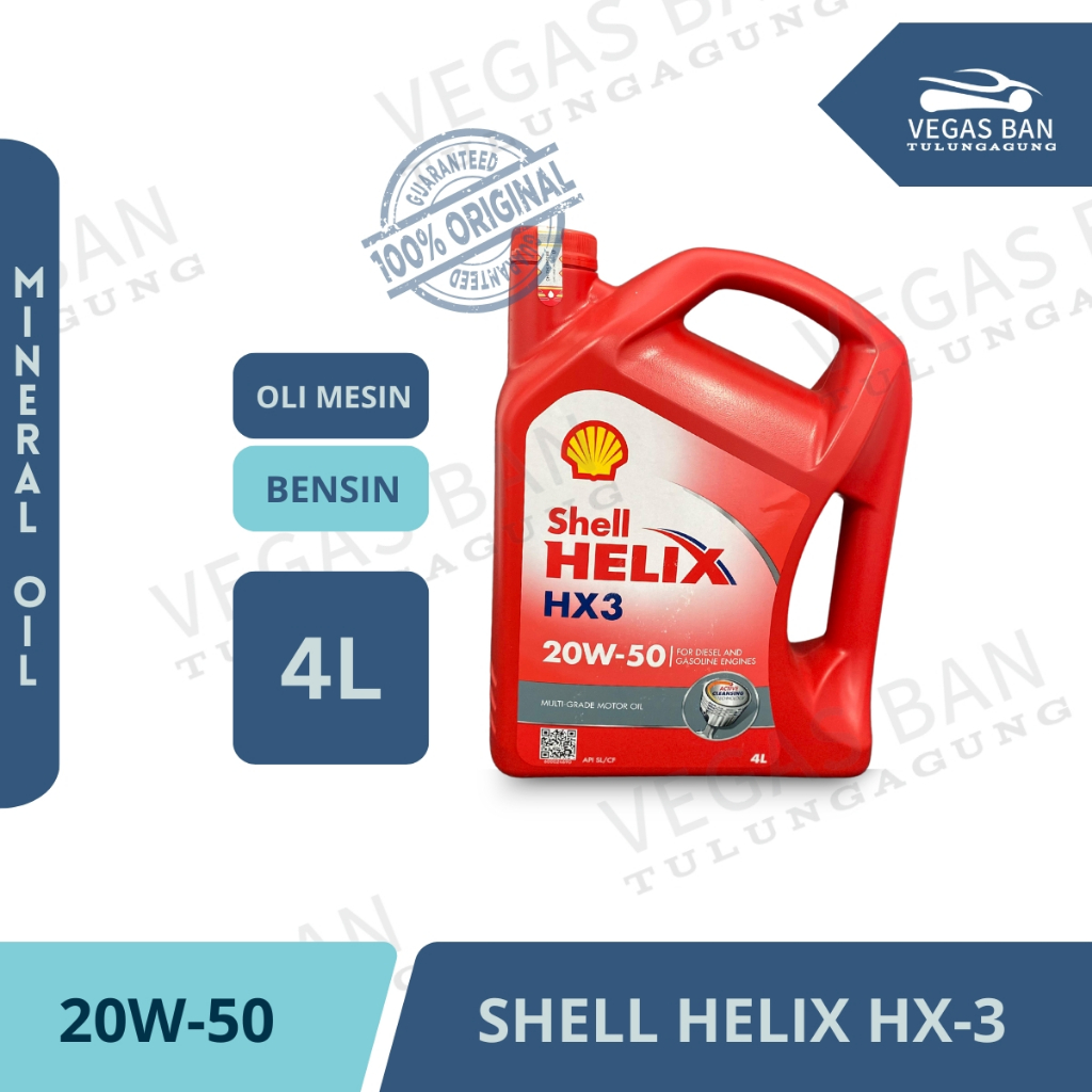 Jual SHELL Helix HX-3 20W-50 Oli Mobil 4 Liter | Shopee Indonesia
