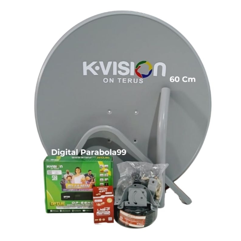 Jual Parabola Mini 60 cm Kvision Full Set Lengkap Paket Receiver Optus | Shopee Indonesia