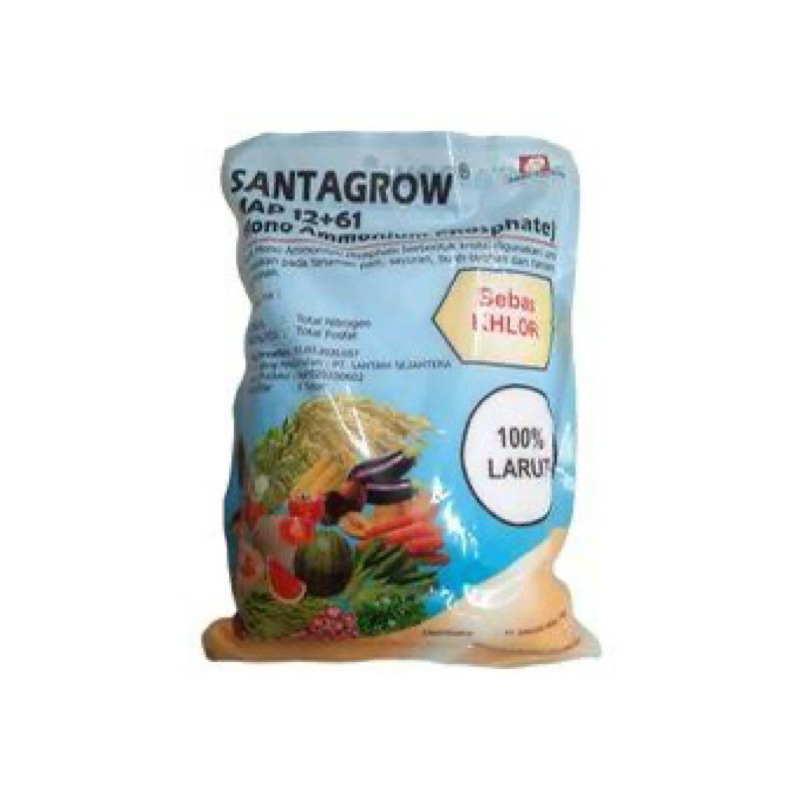 Jual Pupuk MAP Santagrow 12+61 Untuk Pertumbuhan Kemasan @1kg | Shopee ...