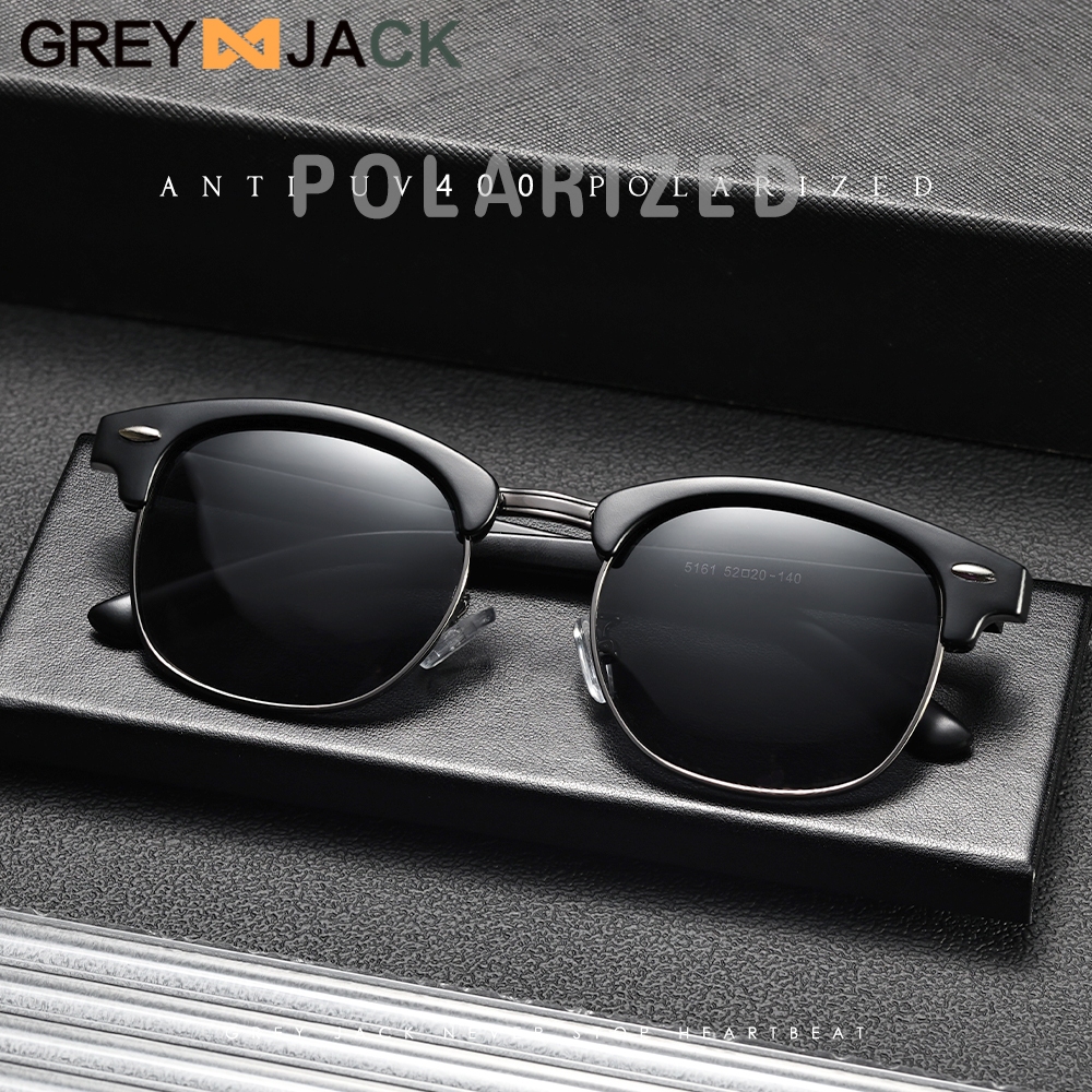 Jual Grey Jack Kacamata Hitam Pria dan Wanita Dewasa Fashion Sunglasses Polarized Half Rim Anti ...