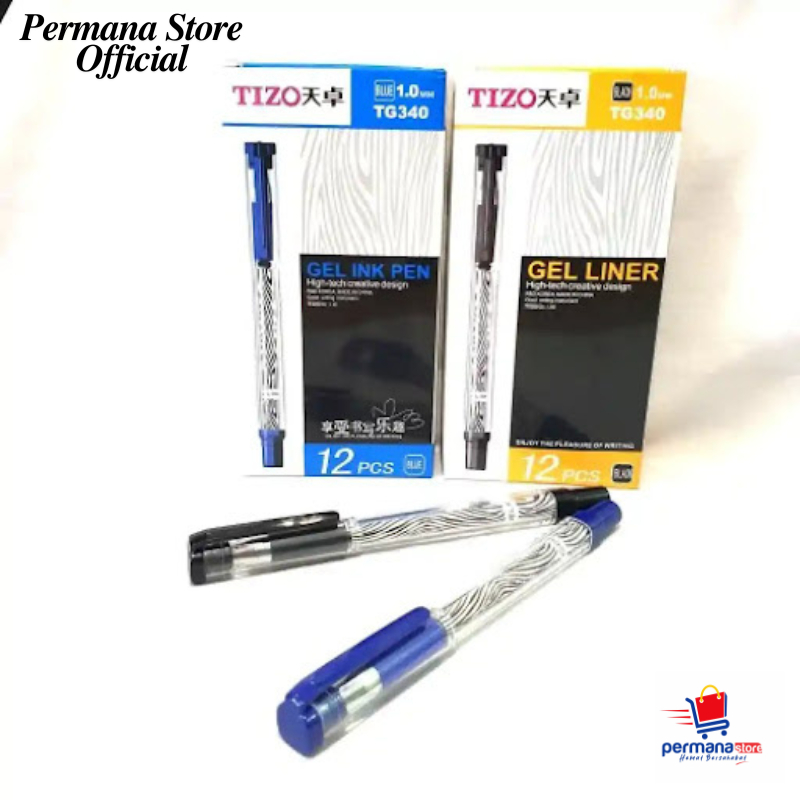 Jual Bolpen/Bolpoint/Ballpen/Gel Pen Tizo TG340 1.0mm ( PACK ) | Shopee ...