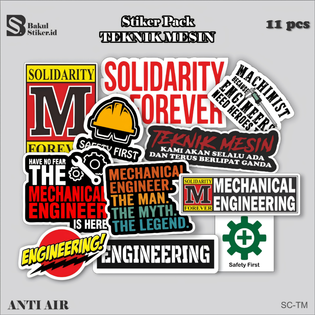 Jual stiker TEKNIK MESIN premium anti air / stiker cutting TEKNIK MESIN ...