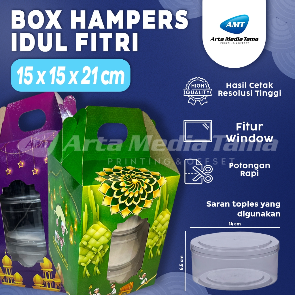 Jual (ECER 1 PCS) BOX HAMPERS LEBARAN IDUL FITRI | GABLE BOX | BOX KUE ...