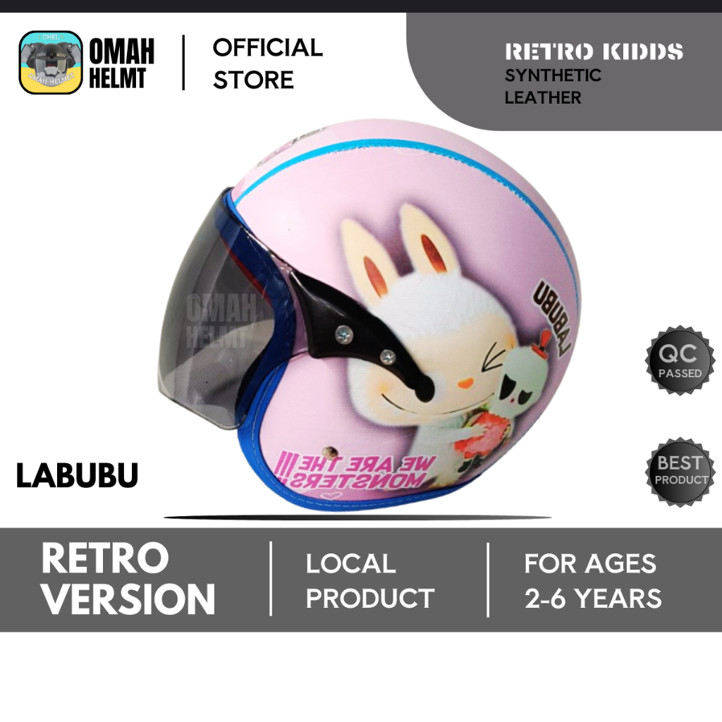 Jual HELM MOTOR ANAK RETRO FULL FACE USIA 2 3 4 5 6 TAHUN KARAKTER ...