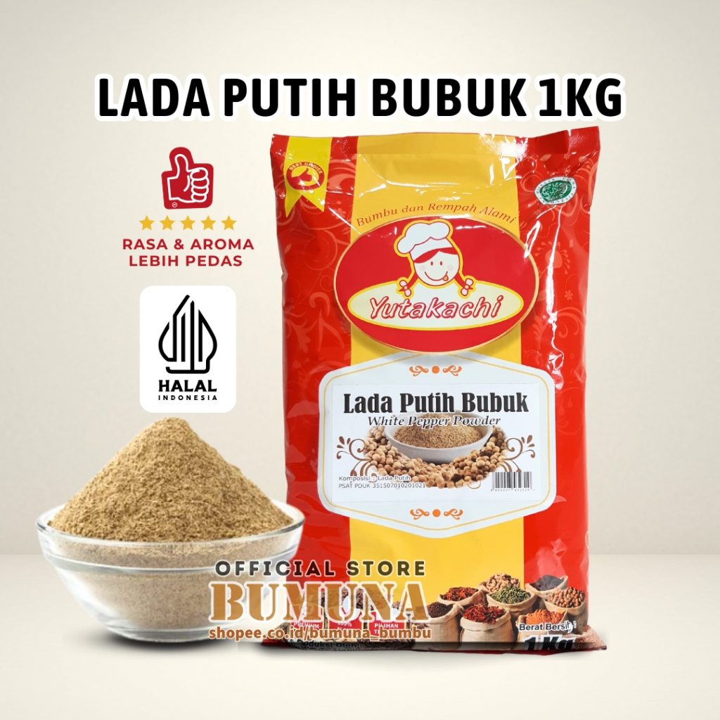 Jual Lada Putih Bubuk Super 1Kg Murni Yutakachi / Merica bubuk / Ground ...