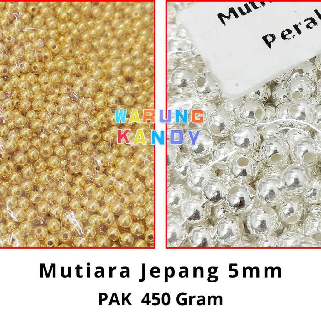 Jual Mutiara Jepang 5mm Mas / Perak ~ 445 gram Metalik | Shopee Indonesia