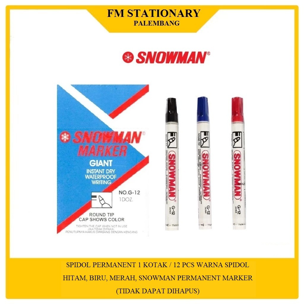 Jual Spidol snowman Permanen (1 kotak ) | Shopee Indonesia