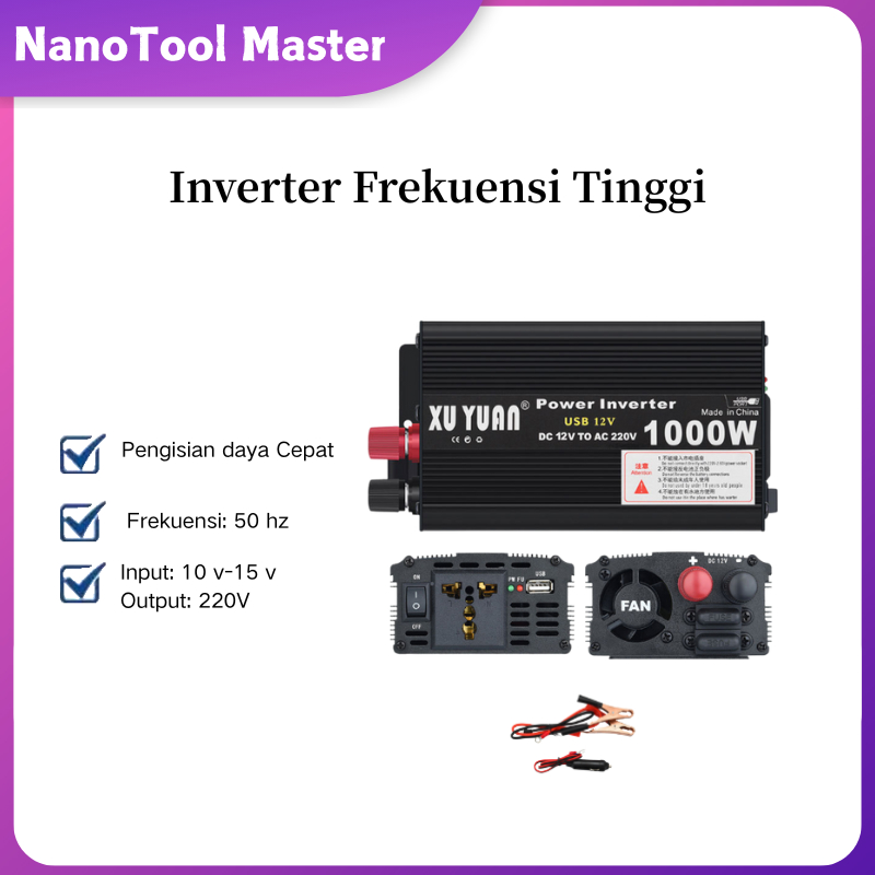 Jual Inverter Frekuensi Tinggi, Modifikasi Gelombang Sinus, Daya Puncak 1000W Inverter DC 12V ...