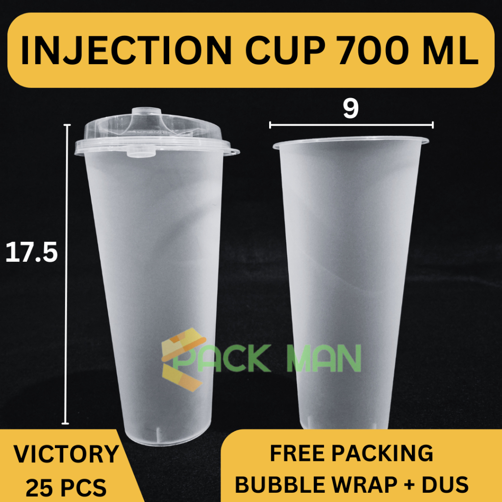 Jual Thinwall Cup Injection 24oz 700ml/Gelas plastik Tebal 24 OZ/Seal ...
