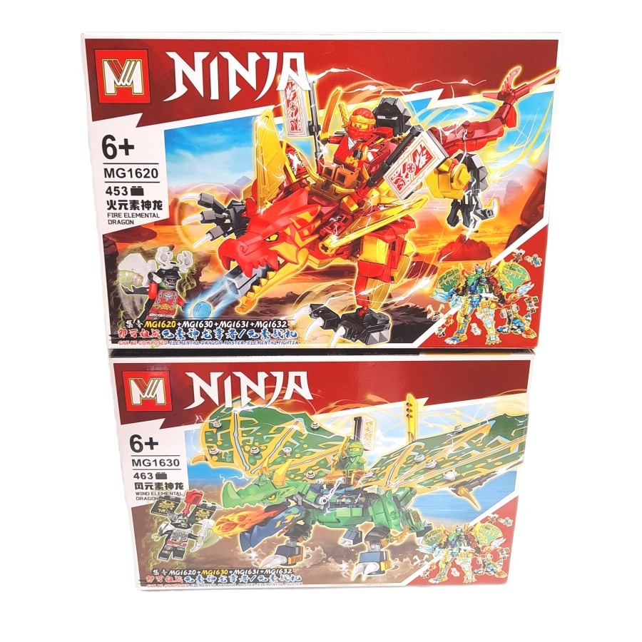 Jual Bricks Ninja Dragon Brick Ninja Naga Fire And Wind Elemental ...