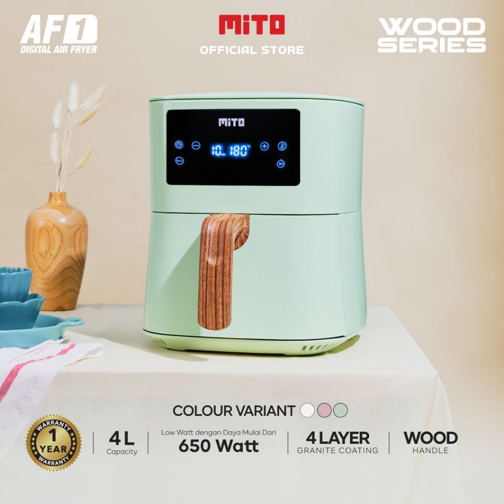 Jual Mito Air Fryer AF1 V2 4L Low Watt Original - Mesin Penggoreng ...