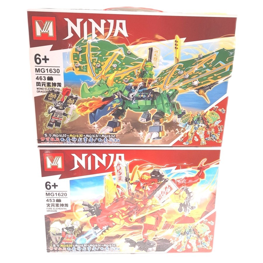 Jual Bricks Ninja Dragon Brick Ninja Naga Fire And Wind Elemental ...