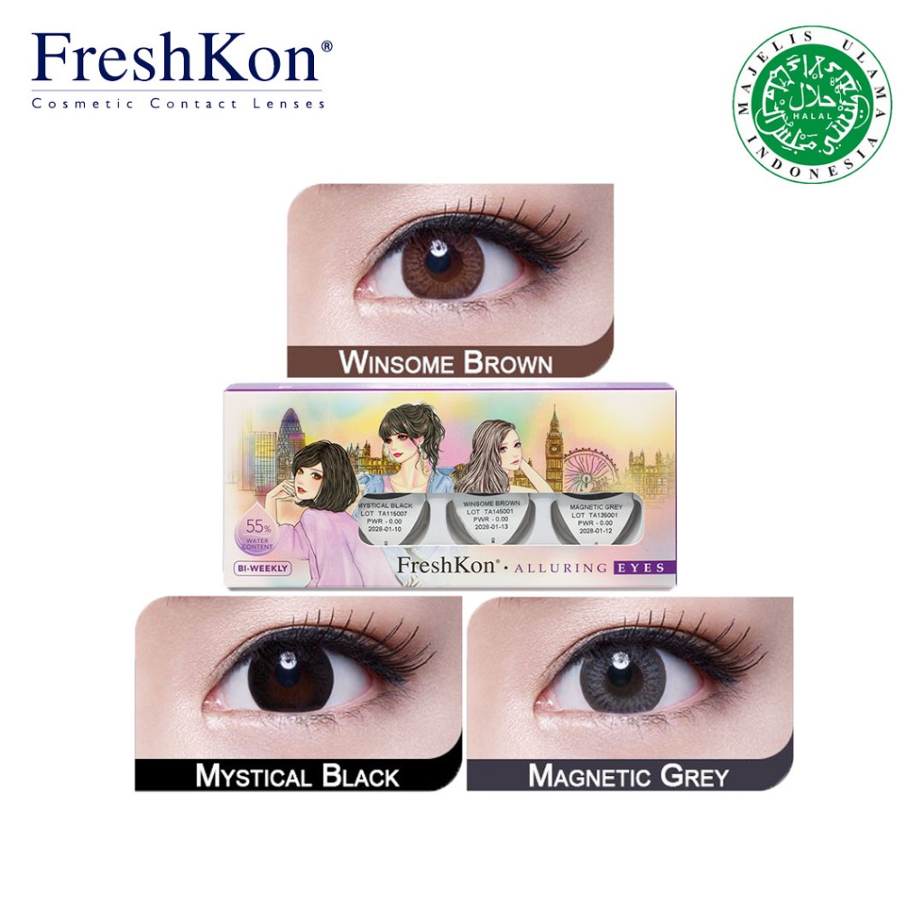 Jual Softlens Freshkon Alluring Eyes 3 Color in 1 Box | Soflen Alluring ...