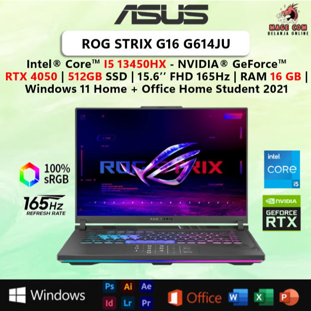 Jual Asus Rog Strix G16 G614JU I5 13450HX RTX4050 6GB/ 16GB 512GB W11 ...