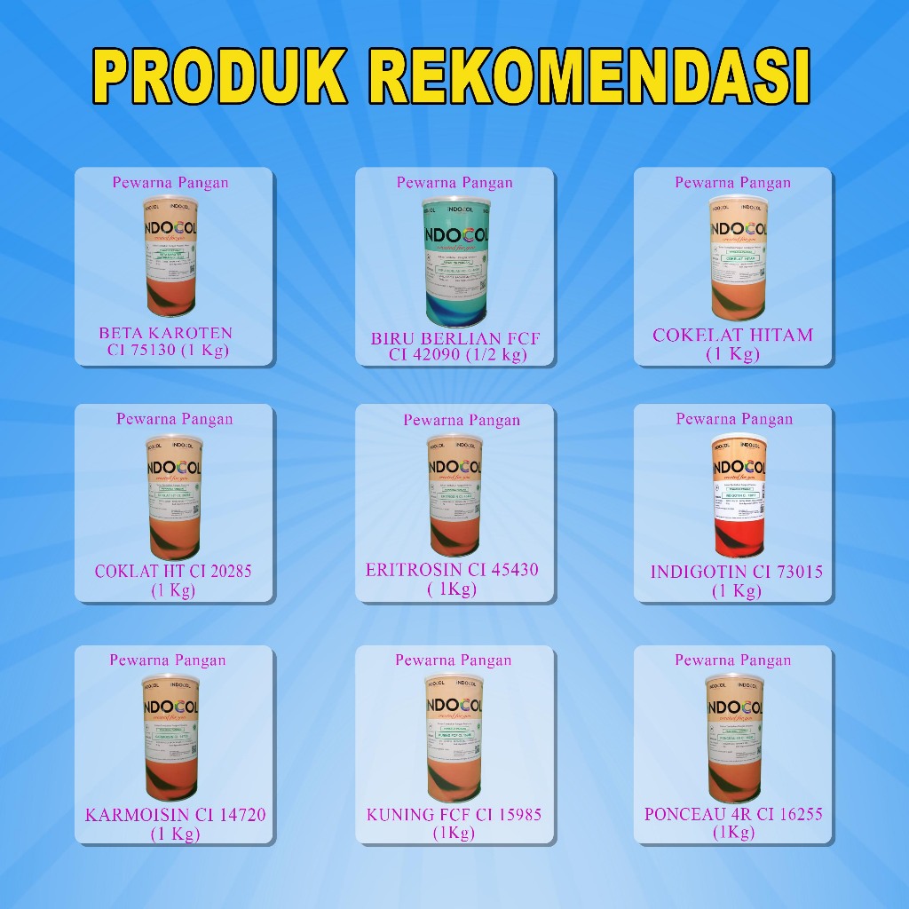 Jual Pewarna Makanan INDOCOL P-REMIUM KUNING FCF (SUNSET YELLOW) CI ...