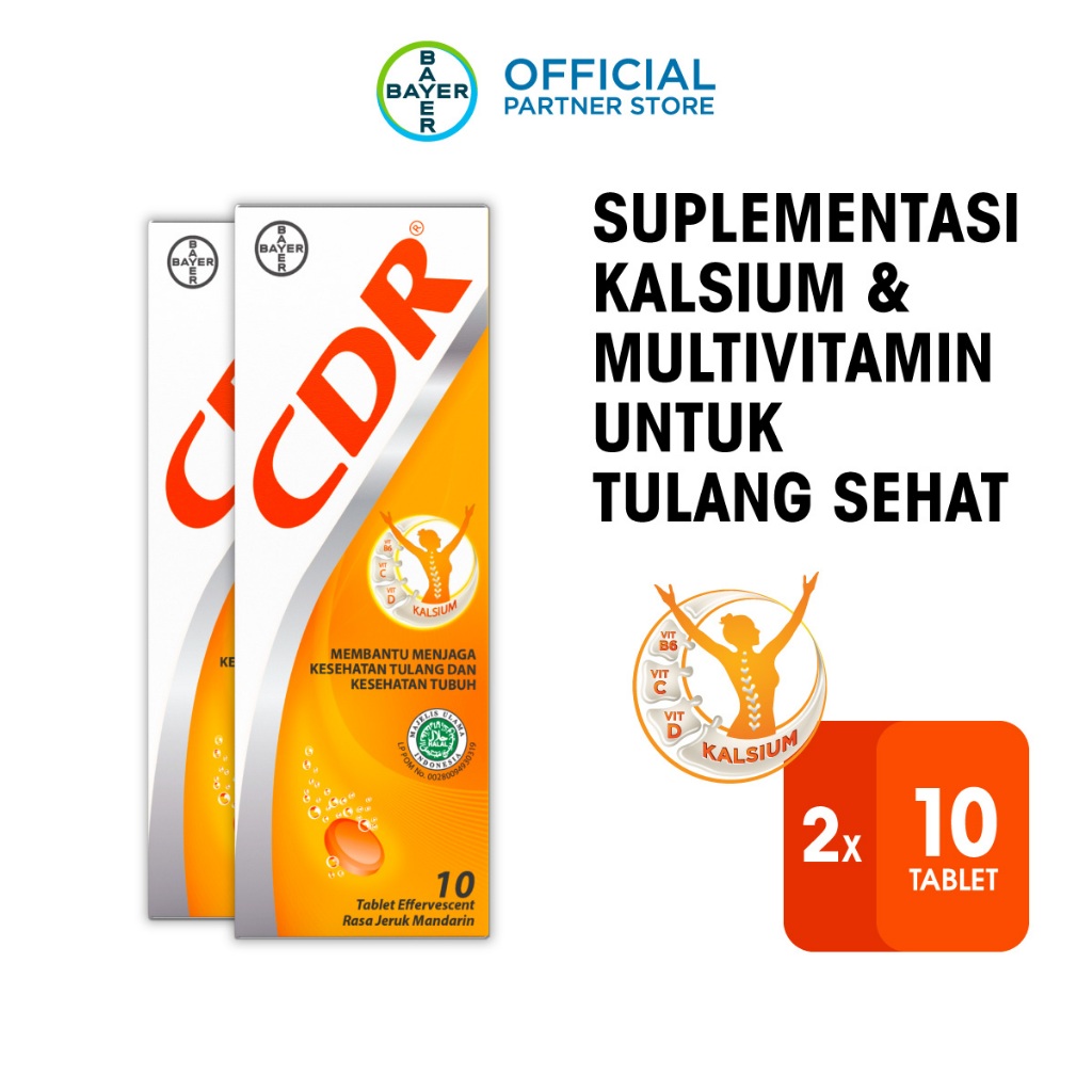 Jual [CDR Productivity] CDR 20 Tablet | Vitamin C, D3, B6 & Kalsium ...