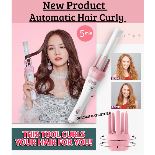 Jual New !!! Catokan Rambut Ceramics 34mm Catokan Curly Otomatis Curly ...