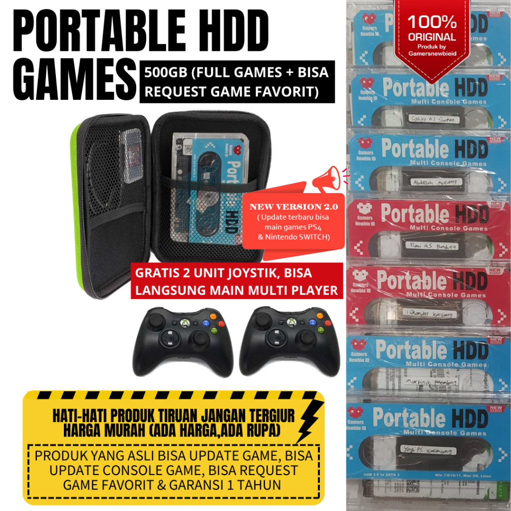 Jual Portable HDD Games V.2.0, satu alat bisa main puluhan console ...