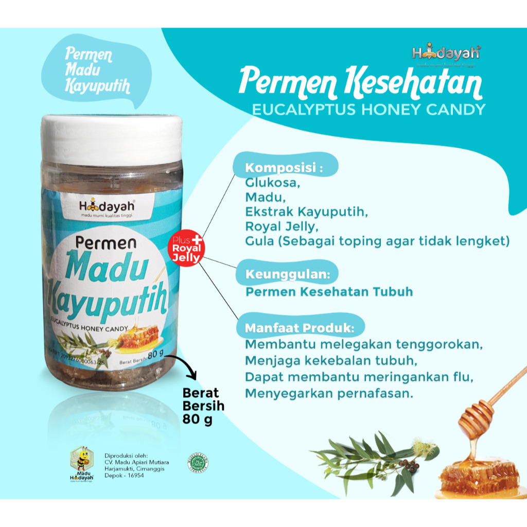 Jual Permen Madu Kayu Putih plus Royal Jelly Permen Kesehatan 80 gr ...