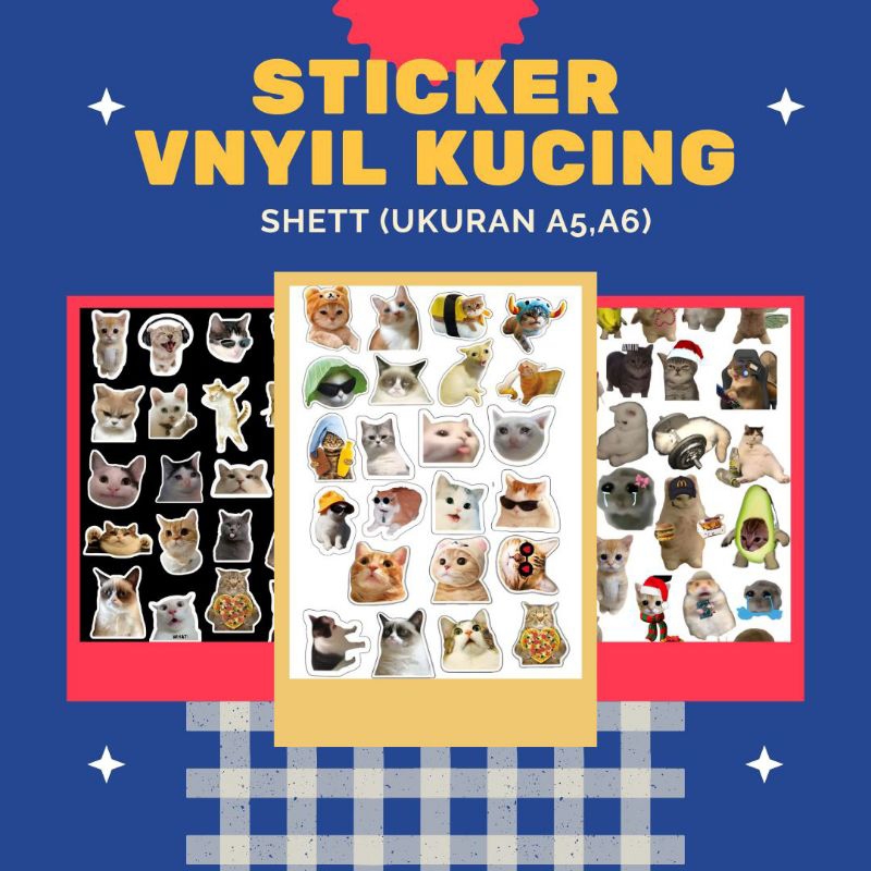 Jual STICKER KUCING SHEET BISA CUSTOM | Shopee Indonesia