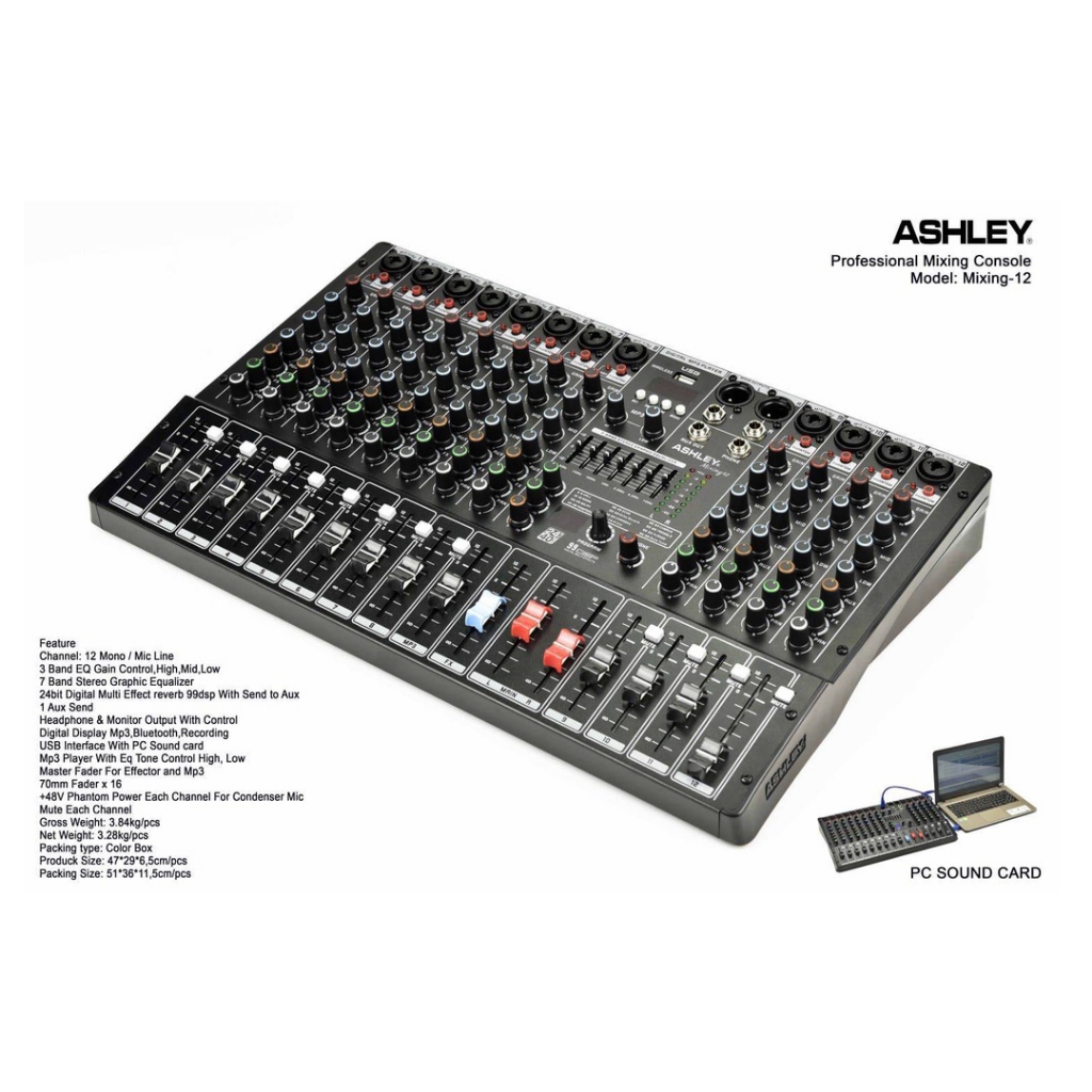 Jual mixer ashley mixing12 mixing 12 original 12 Channel USB Interface ...