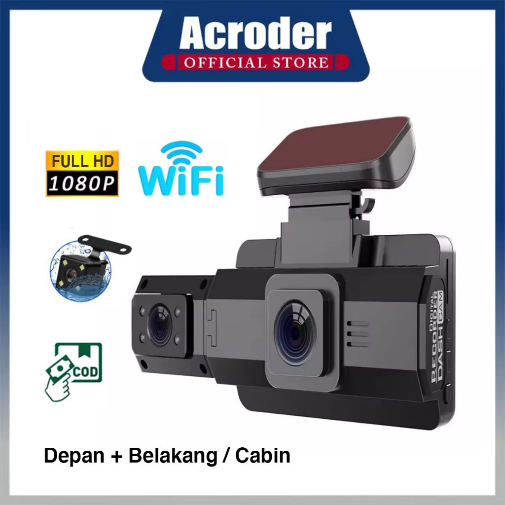 Jual Acroder Dashcam Mobil 1080P WiFi 2 Cameras IPS Screen 24-hour ...