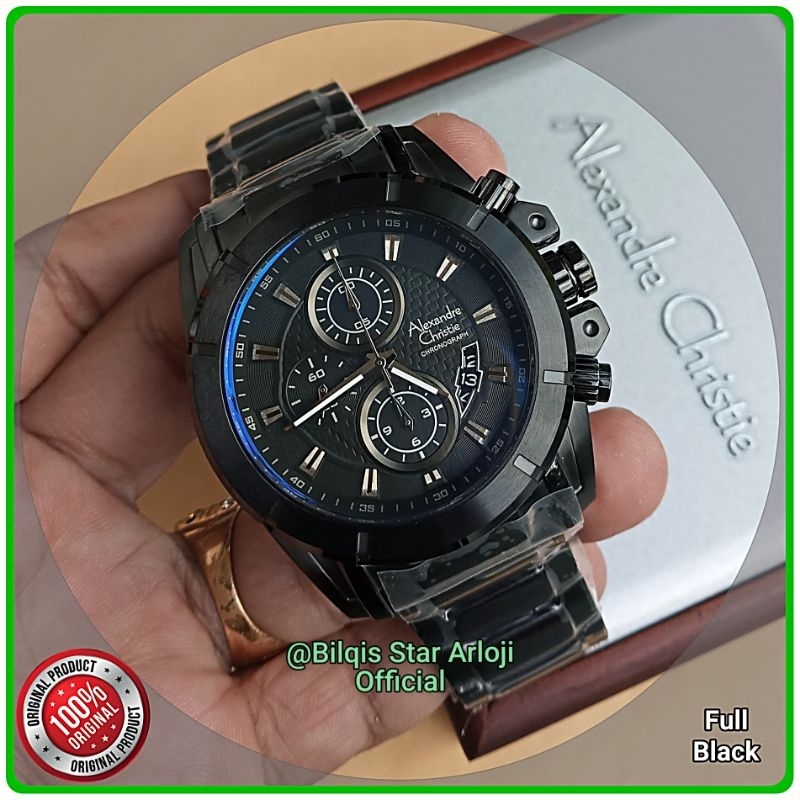 Jual Alexandre Christie Pria AC 6226 Mc Tali Rantai Full Black Original ...