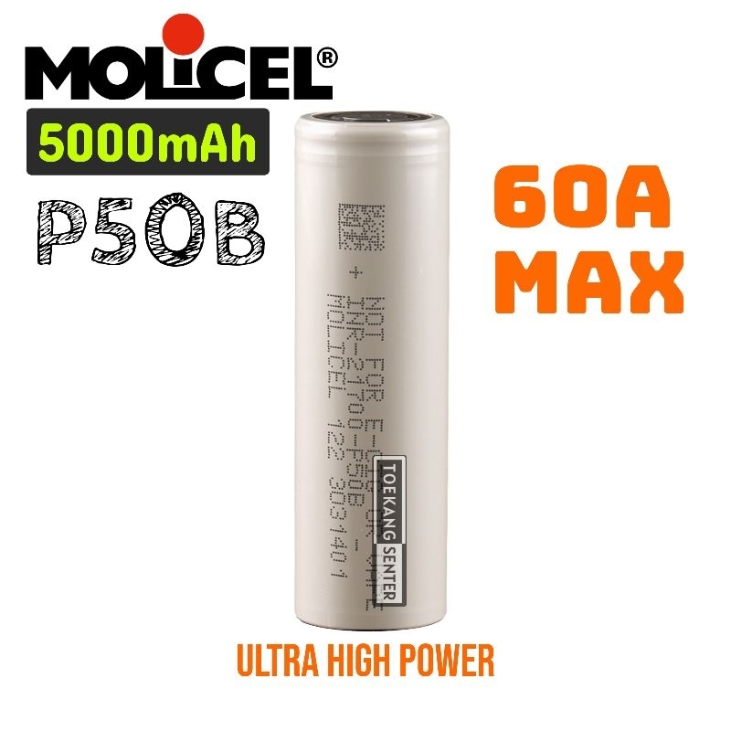 Jual MOLICEL P50B BATERAI 21700 5000mAh 60A ULTRA HIGH DRAIN INR21700 ...