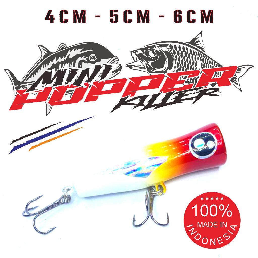 Jual Umpan mini popper redhead umpan casting hampala barakuda GT haruan | Shopee Indonesia