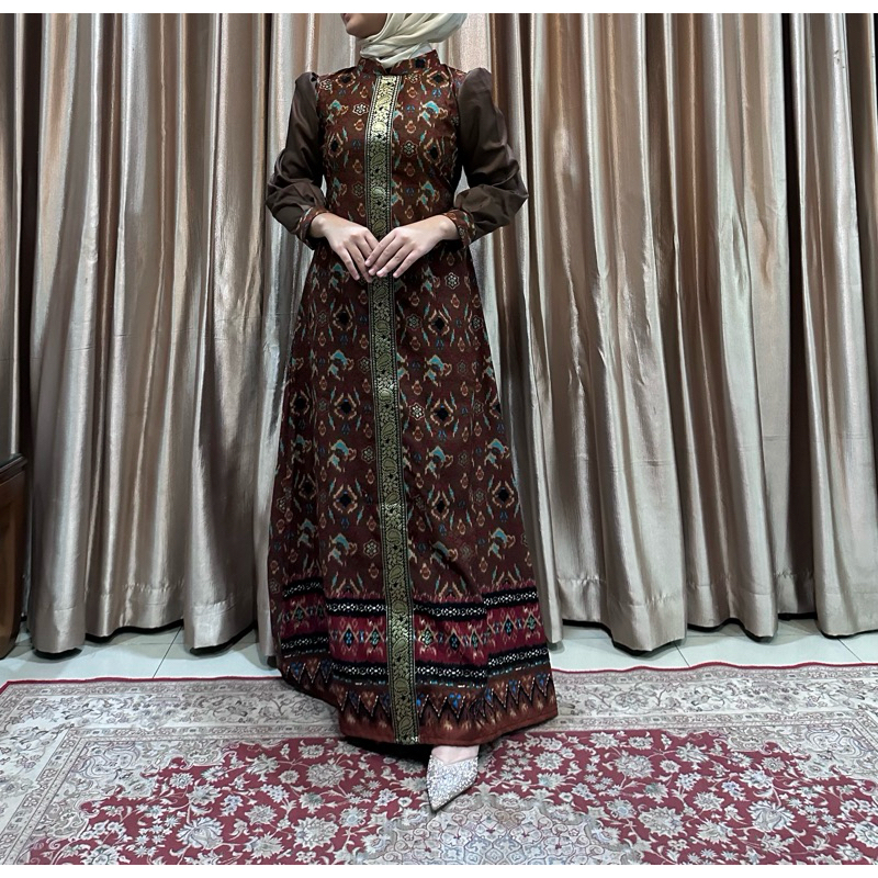 Jual Couple Gamis Songket Motif Asanti | Shopee Indonesia